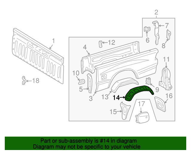 65636-0C040 - Wheel Housing Side Panel 2004-2006 Toyota Tundra ...