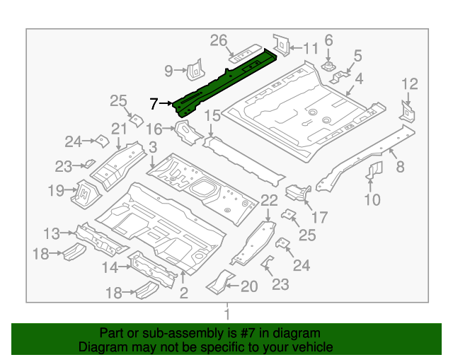 65527-G2000 - Floor Side Rail 2017-2022 Hyundai Ioniq | AutoNationParts.com