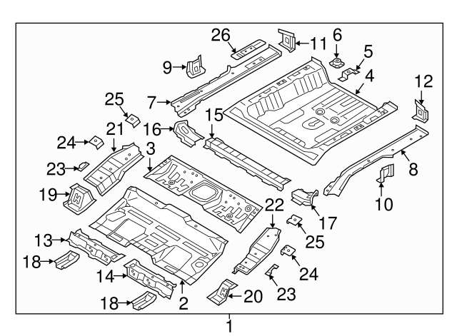 65837-G2500 - Floor Pan Bracket - 2018-2022 Hyundai Ioniq | World OEM ...