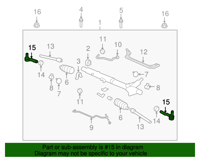 2008-2013 GM Outer Tie Rod 92198275 | GMPartsDirect.com