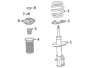 42757880 - Front Passenger Side Strut Mount 2020-2024 GM ...