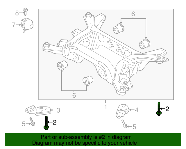 W717827-S900 - Suspension Cross-Member Mount Bolt 2015-2021 Ford ...