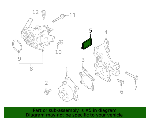 2019-2022 Nissan Engine Water Pump Housing Gasket 13050-5NA1A | QuirkParts
