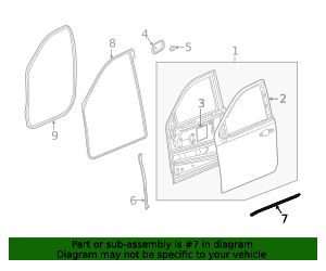 84741566 - Front Passenger Side Door Lower Auxiliary Weatherstrip 2021 ...