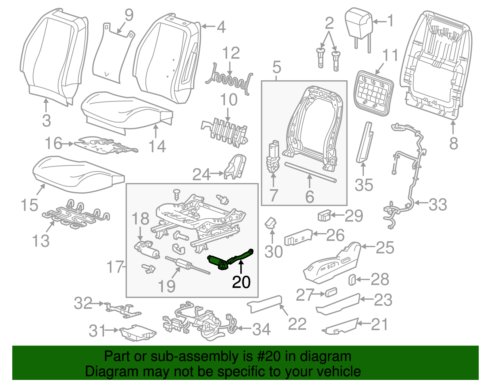 2010-2020 GM Driver Seat Vertical Adjuster Actuator 13578634 GM ...