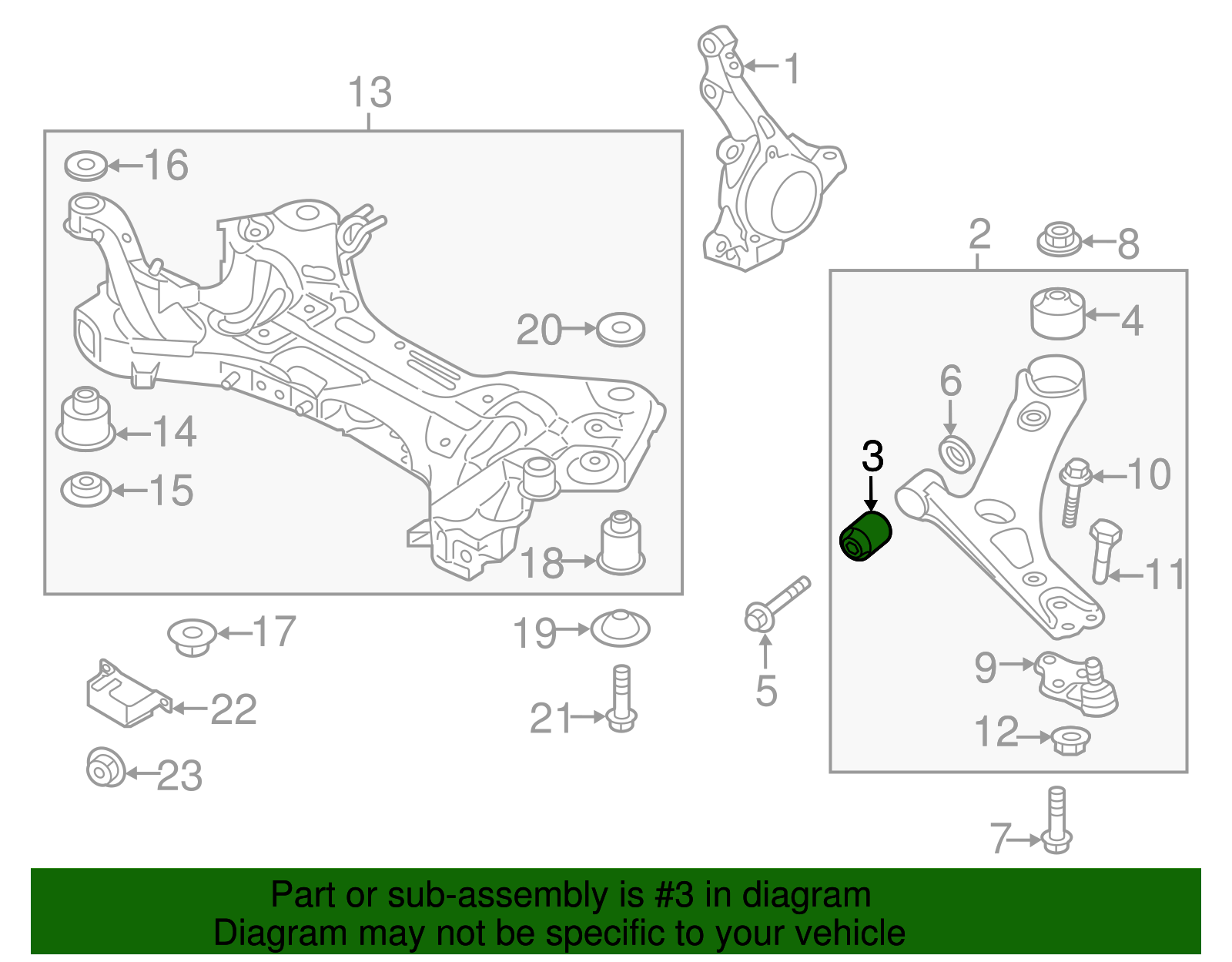 2014-2017 Hyundai Tucson Lower Control Arm Front Bushing 54551-A4000 ...