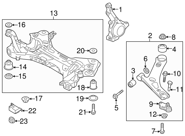 Genuine Lower Control Arm Front Bushing for 2014-2017 Hyundai Tucson ...
