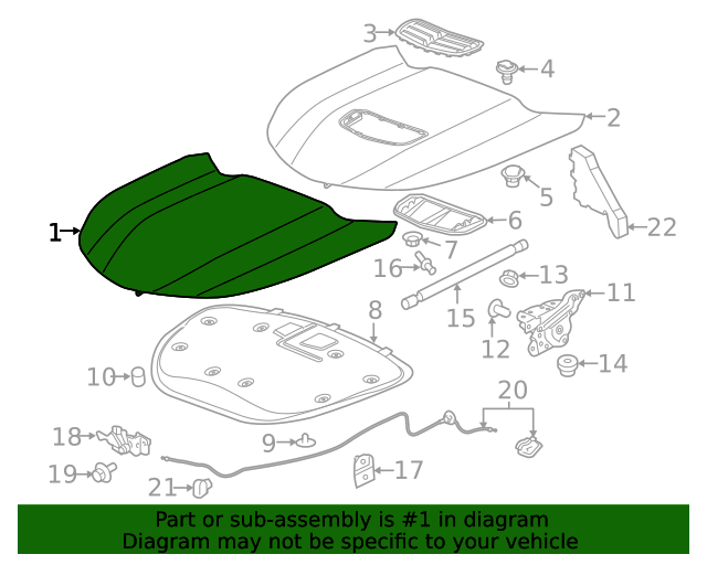 2019-2024 Chevrolet Camaro Hood 84734912 GM | GMPartsDirect.com
