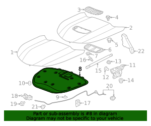 2019-2024 Chevrolet Camaro Hood Insulator 84378091 GM | GMPartsDirect.com
