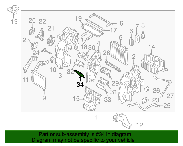 Hyundai - 97145-D3000 - HVAC Blend Door - 2016-2018 Hyundai Tucson ...