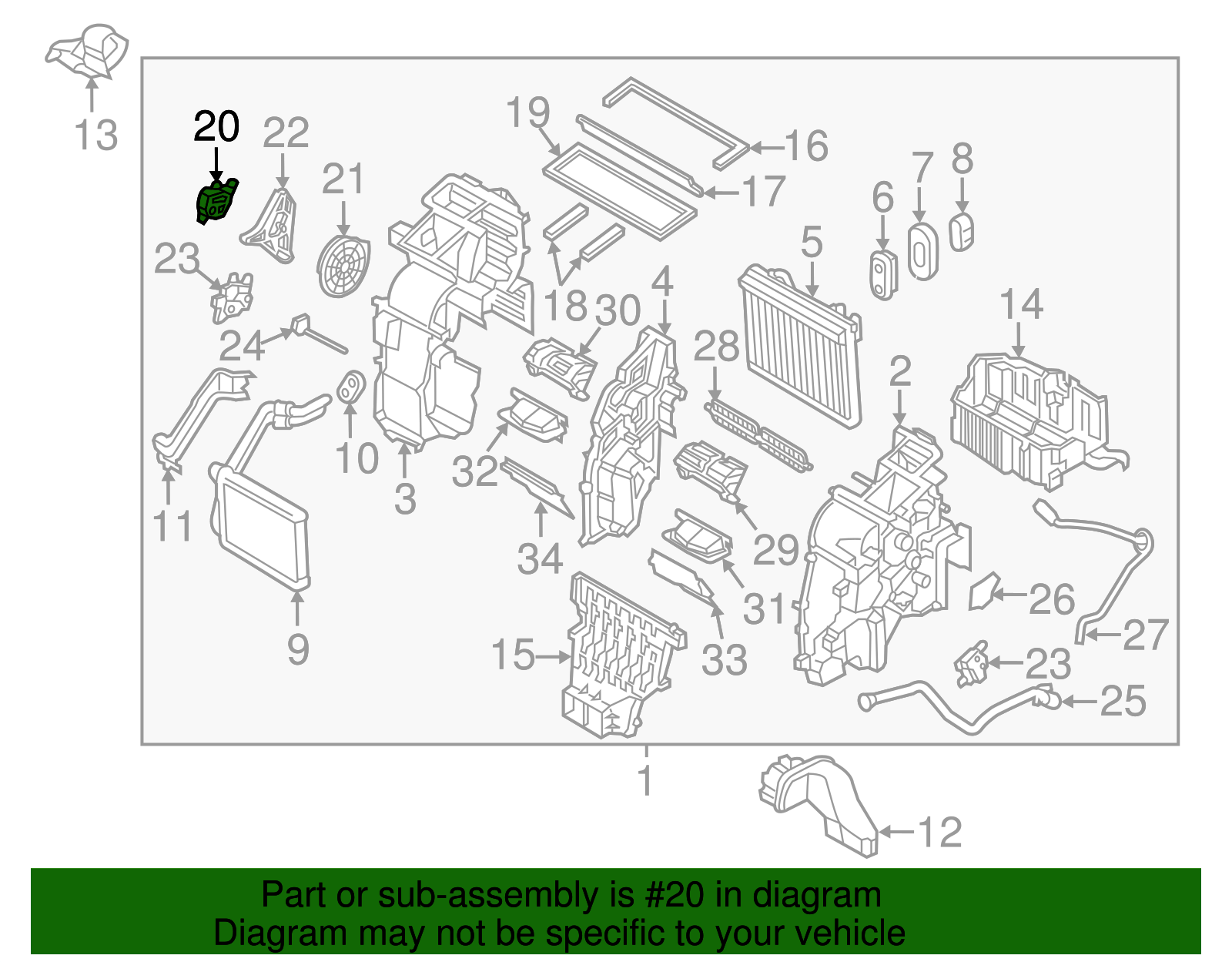 2015-2024 Hyundai HVAC Floor Mode Door Actuator 97154-3Z000 | OEM Parts ...