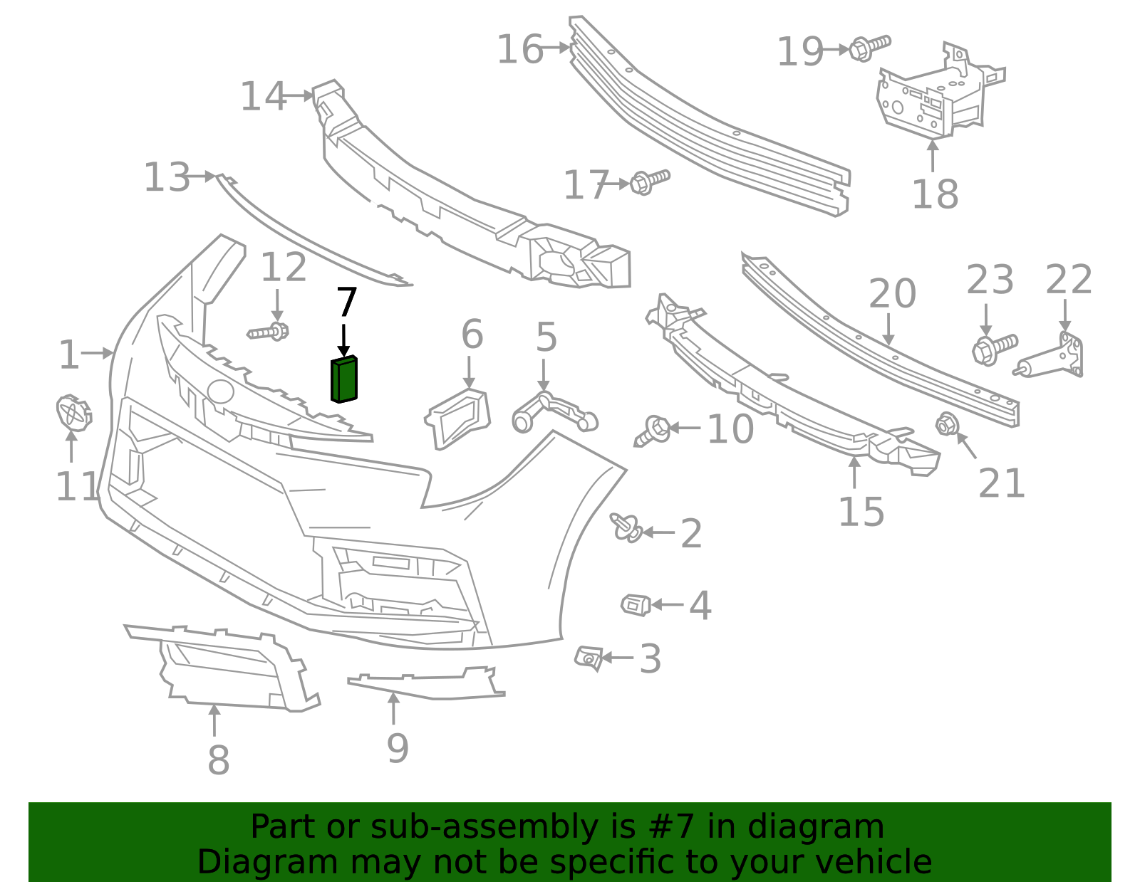 2020-2024 Toyota Corolla Bumper Cover Pad 52462-02260 | Toyota Parts Center