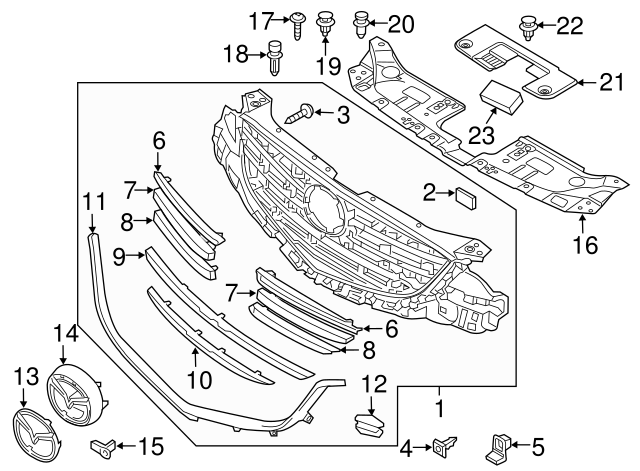 2015-2016 Mazda CX-5 Grille Assembly KA0G-50-710B | TascaParts.com