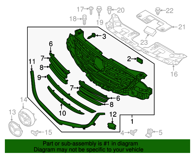KA0G-50-710B - OEM NEW 2015-2016 Mazda CX-5 Horizontal Bar Grille ...