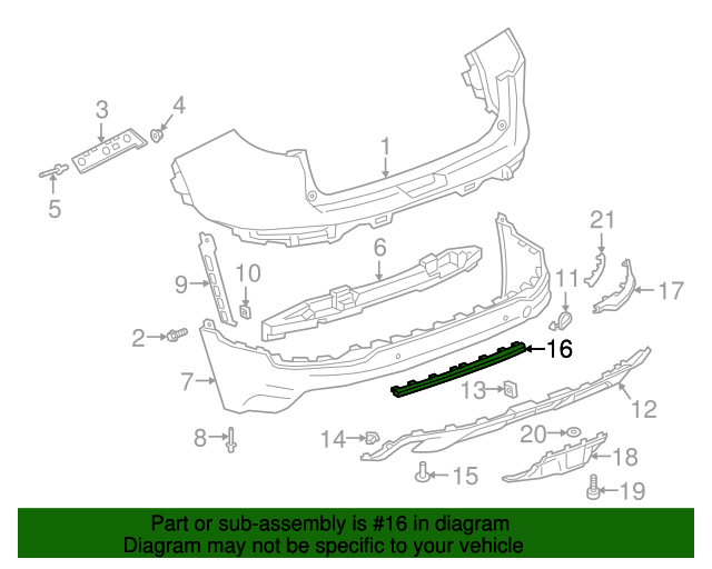 2018-2024 GMC Terrain Exterior Bright Chrome Rear Bumper Fascia Lower ...