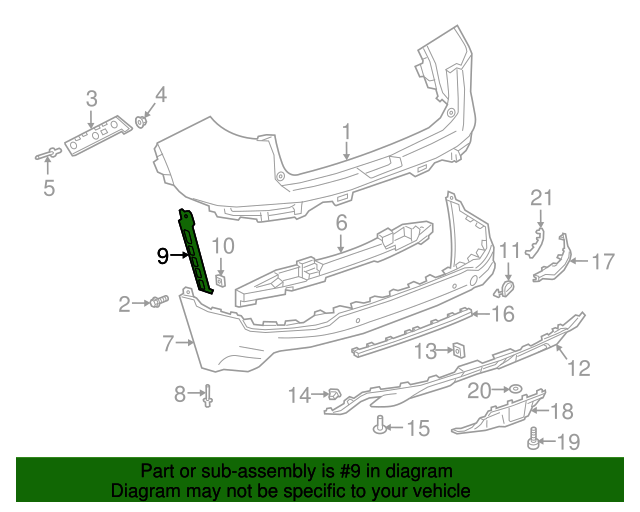 2022-2024 GMC Terrain Rear Bumper Fascia Reinforcement 84407020 | OEM ...