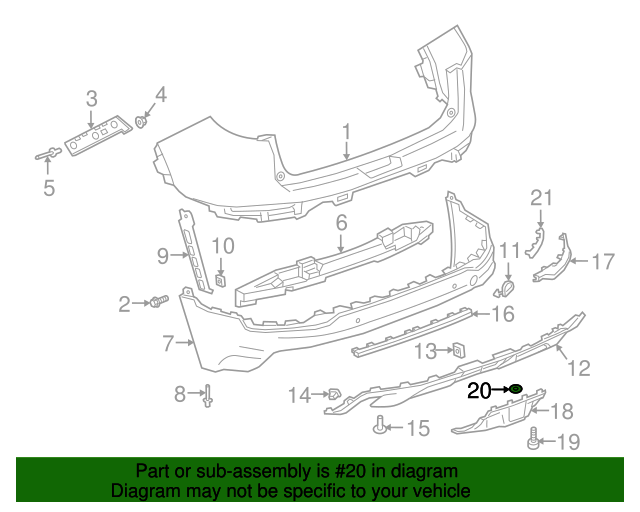 2018-2024 GM Bumper Cover Retainer 11612237 | GMPartsDirect.com