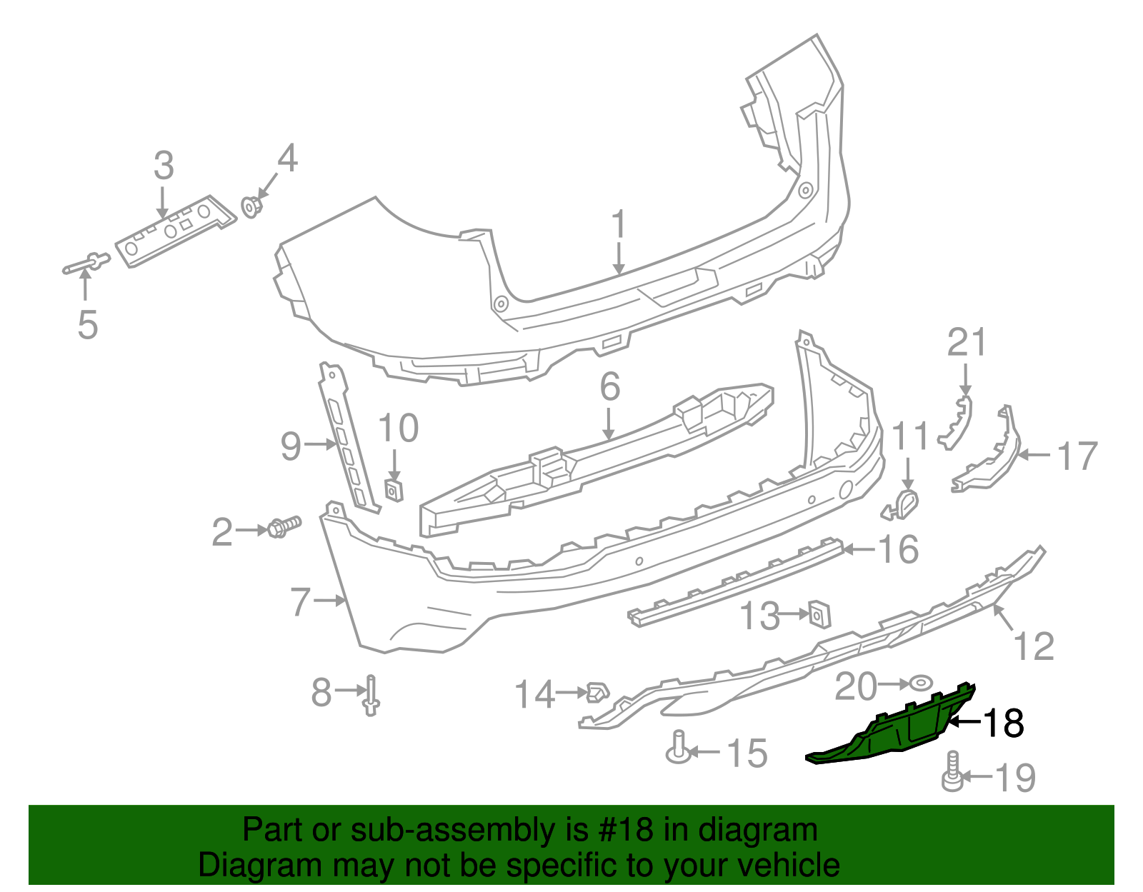 84282007 - Black Rear Bumper Fascia Trailer Hitch Access Hole Cover ...