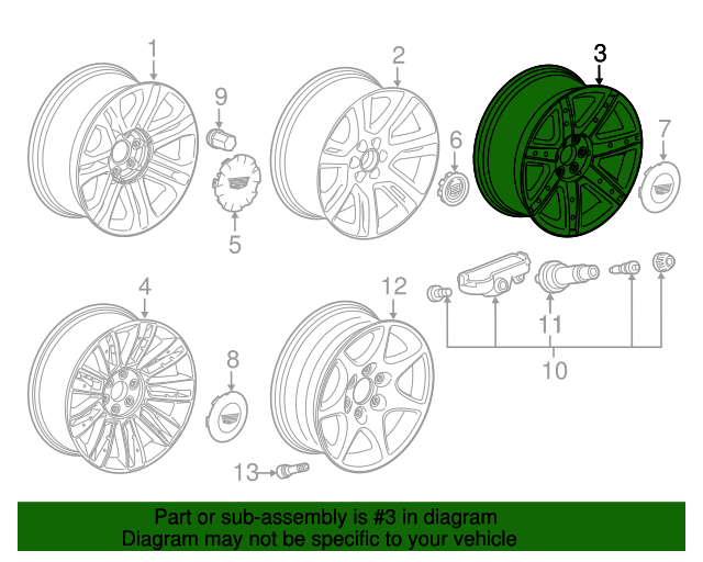 2015-2020 Cadillac Wheel, Alloy 84497729 | GMPartsDirect.com