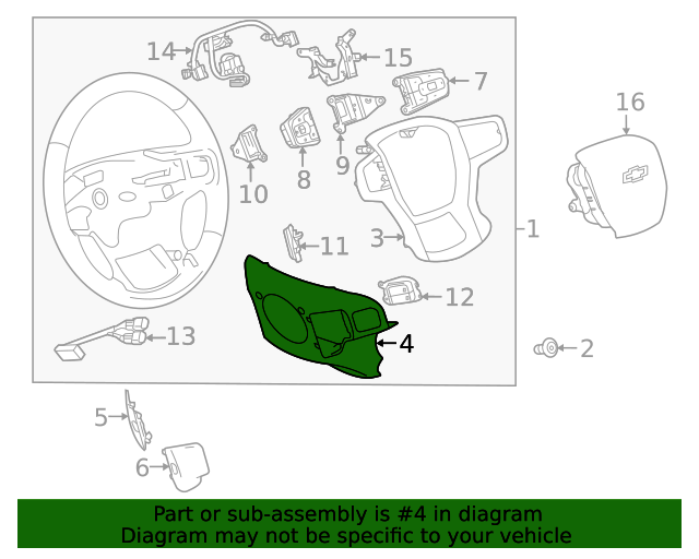 Black Steering Wheel Shroud 84575655 | GMPartsDirect.com