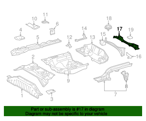 2014 Toyota Yaris Floor Cross-Member 57607-0D020 | Toyota Parts Center