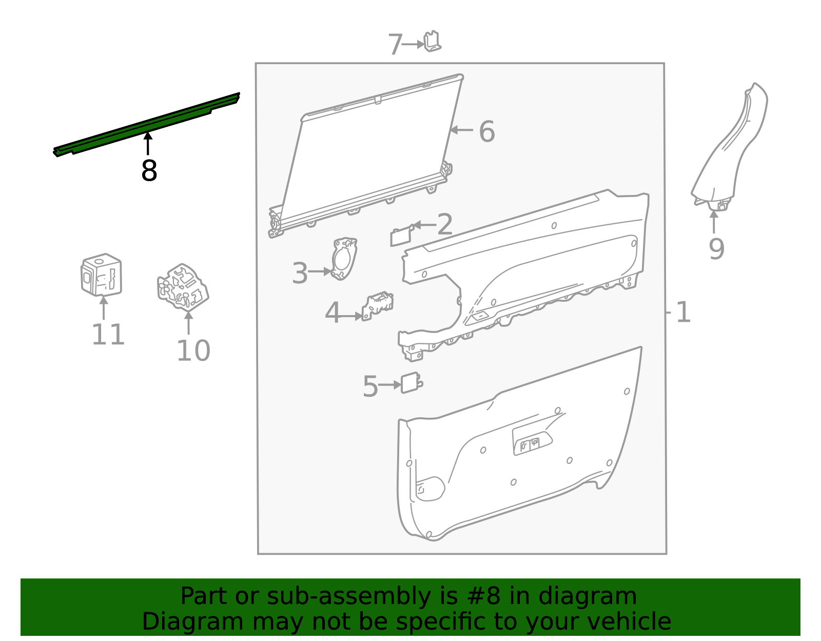 2021-2024 Toyota Sienna Belt Weather-Strip 68173-08040 | Toyota Parts ...