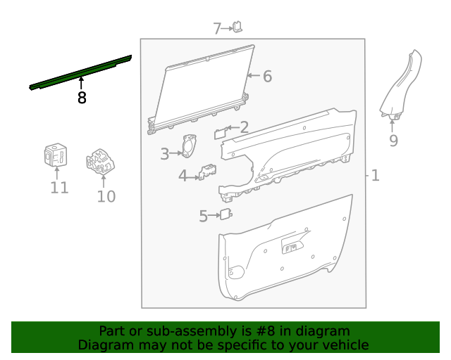 68174-08040 - Door Window Belt Weatherstrip - 2021-2023 Toyota Sienna ...