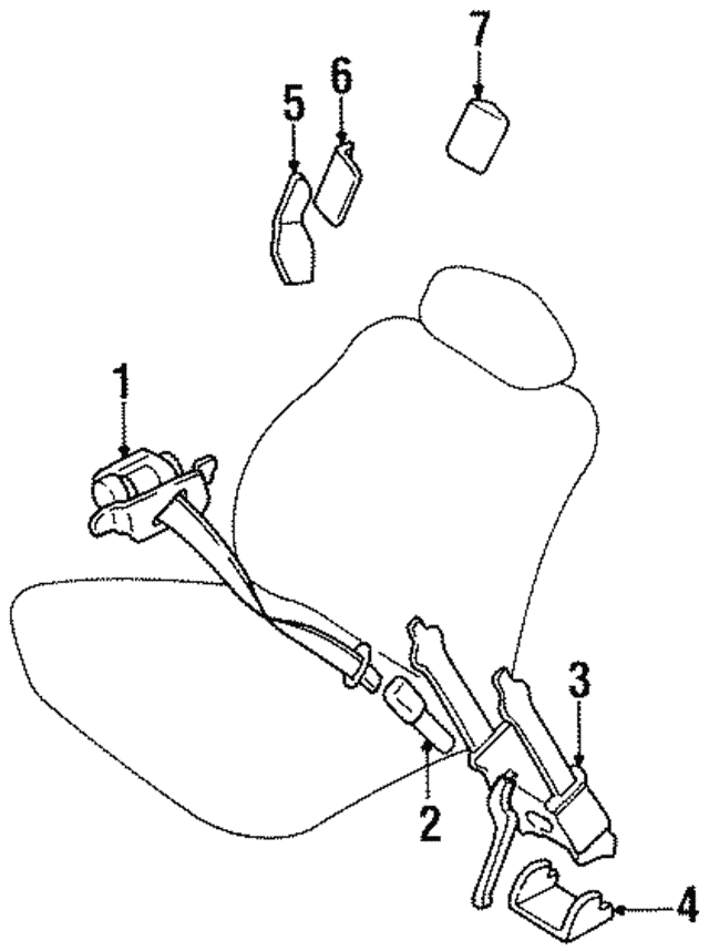 0K20A-57980F96 - Lap Belt Assembly 1995-1997 Kia Sephia | Kia.Parts Store