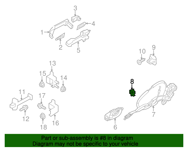 2005-2022 Nissan Lock Holder 80534-AX500 | QuirkParts