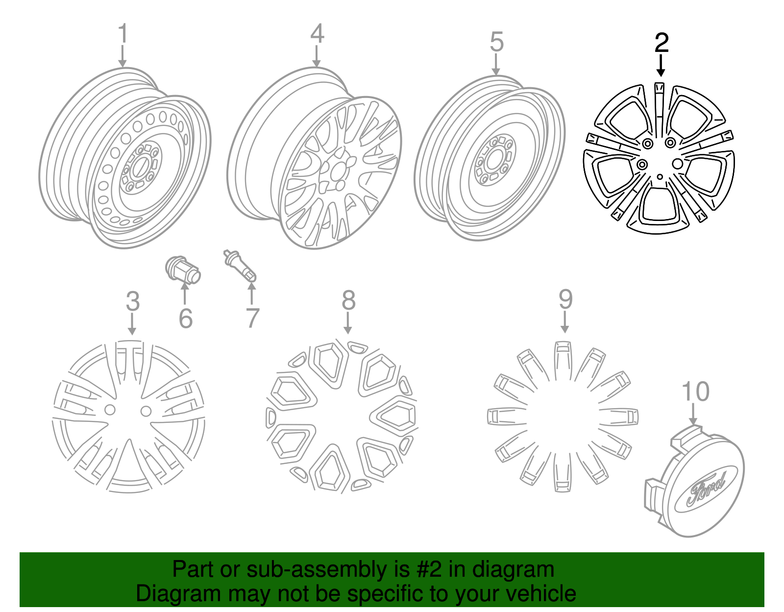 2012-2018 Ford Focus | Wheel, Alloy | CV6Z-1007-D | Walls' Ford Parts