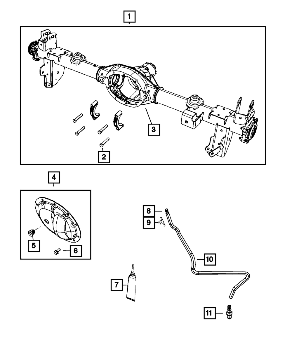 2007-2015 Jeep Wrangler Rear Axle Housing 68003552AA | My Mopar Parts