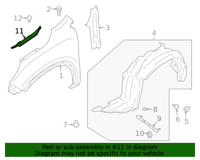 2019-2021 Subaru Ascent OEM NEW 2019-2020 Subaru Ascent Fender Ledge ...