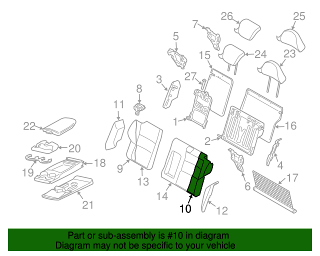 2004-2011 Volvo Seat Back Pad 8621648 | TascaParts.com