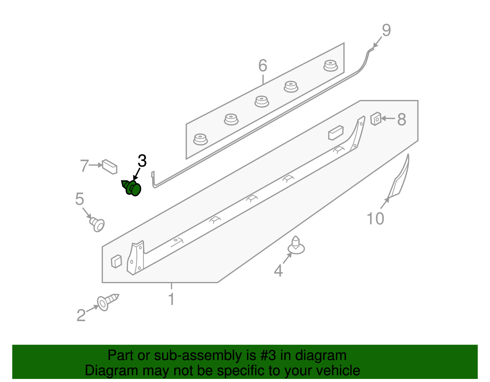 2009-2011 Nissan Cube Rocker Molding Clip 76882-AZ100 | Melloy Nissan Parts