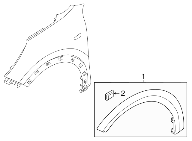 87716-2W000 - Wheel Opening Molding Clip - 2017-2024 Kia | Kia Auto Parts