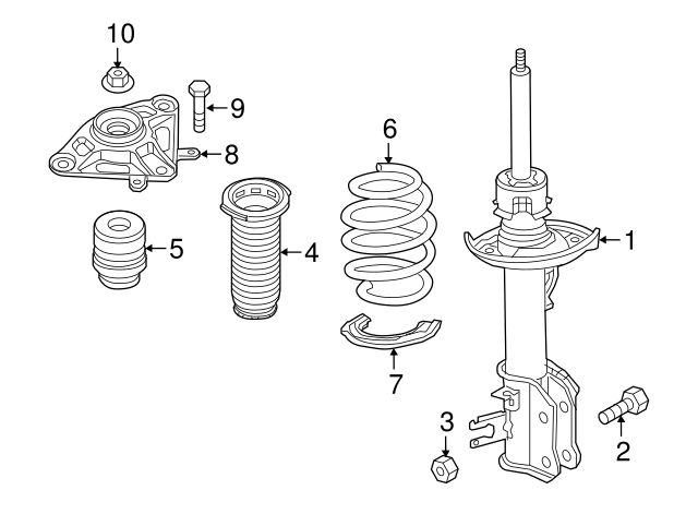2015-2020 Fiat Shock Mount - Driver's Side (LH) 68246730aa | TascaParts.com