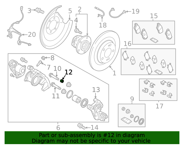 2017-2024 Mitsubishi Disc Brake Caliper Pin Bushing 4605B728 ...