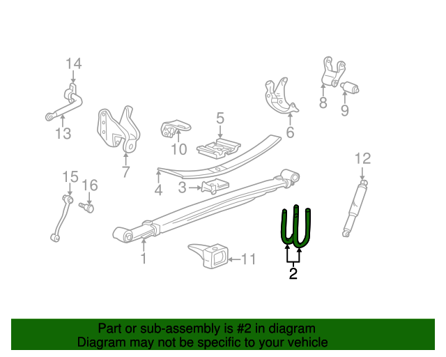 N811668-S436 - U-Bolt - 1999-2010 Ford | Lasco Auto Parts
