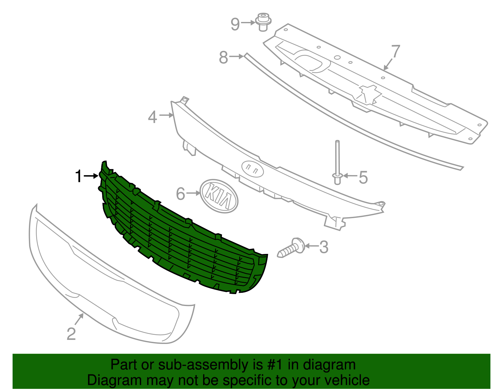 86352-A9500 - Grille 2015-2018 Kia Sedona | Kia Cheap Parts