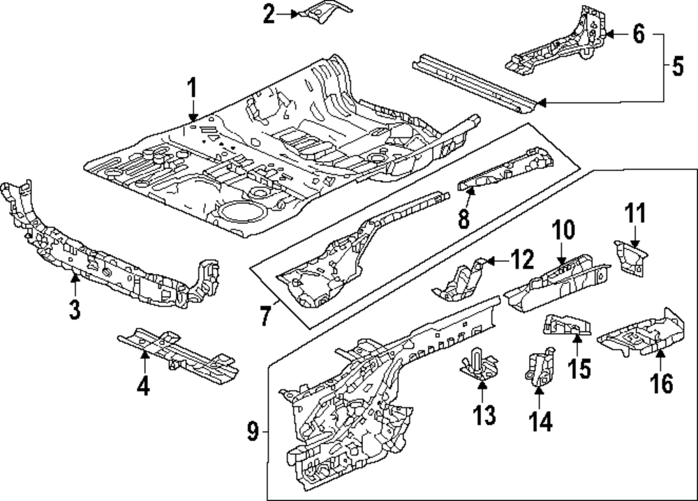 65543-3W0-A00ZZ - 2023-2025 Honda HR-V - Floor Extension | Honda Car ...