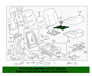 2014-2018 GM Front Seat Cushion Heater 23168136 GM | GMPartsDirect.com