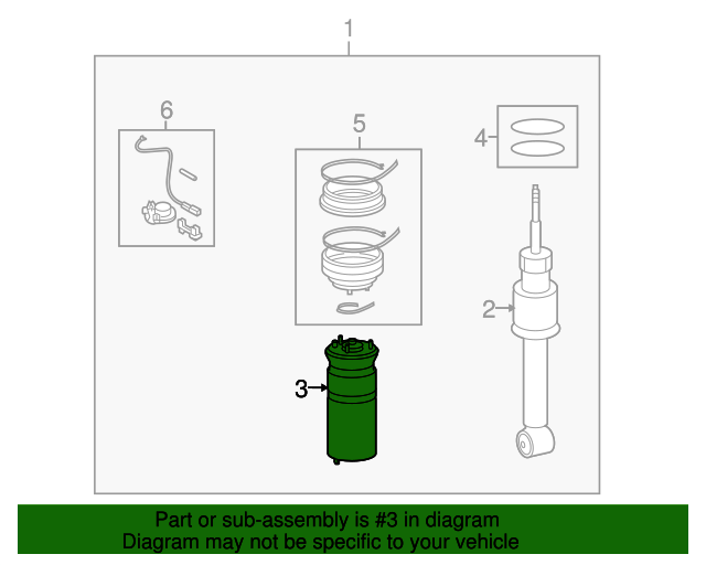 LR018170 - Air Spring - 2010-2013 Land Rover Range Rover Sport ...