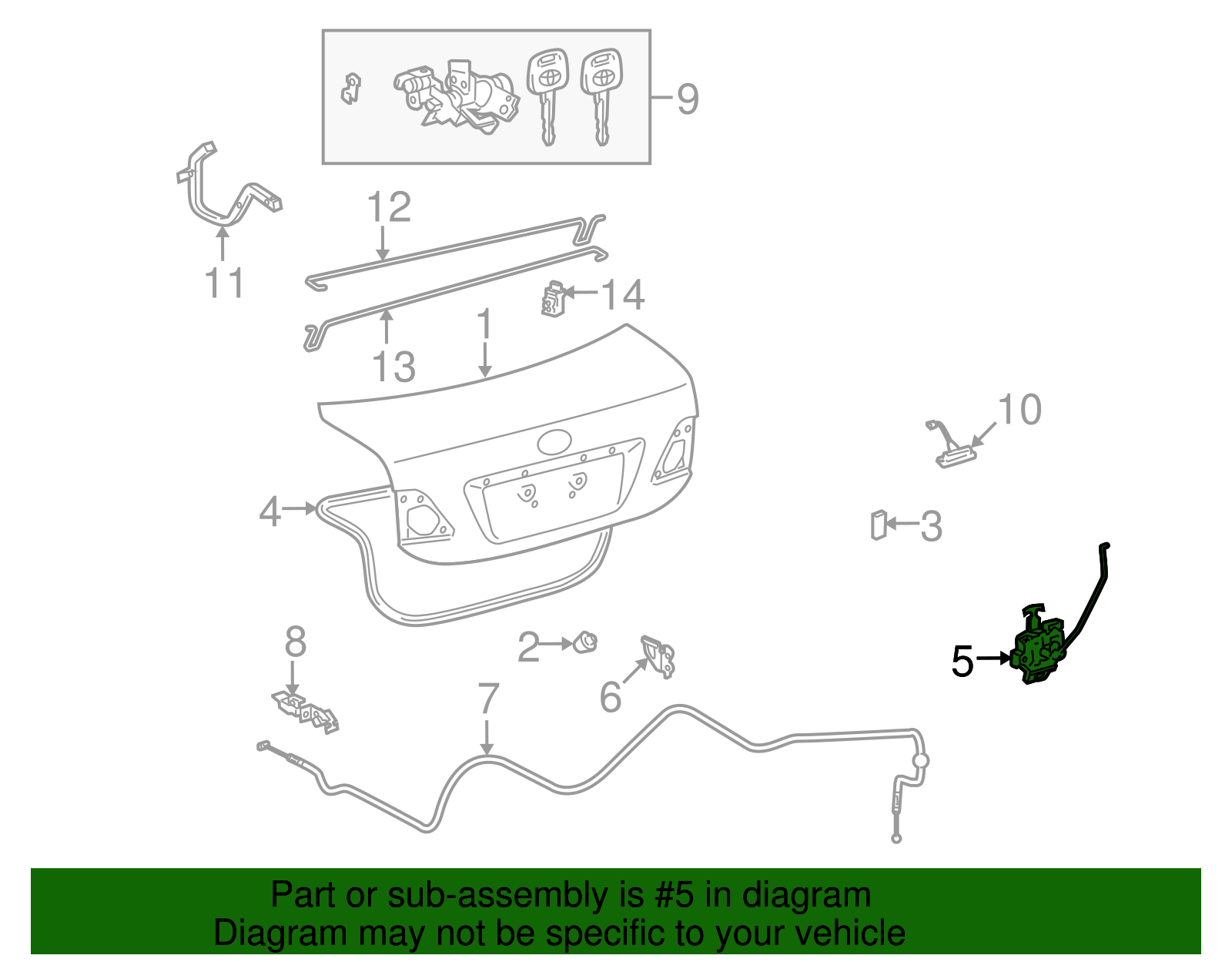 2009-2013 Toyota Corolla Lock Assembly 64600-02040 | Toyota Parts Center