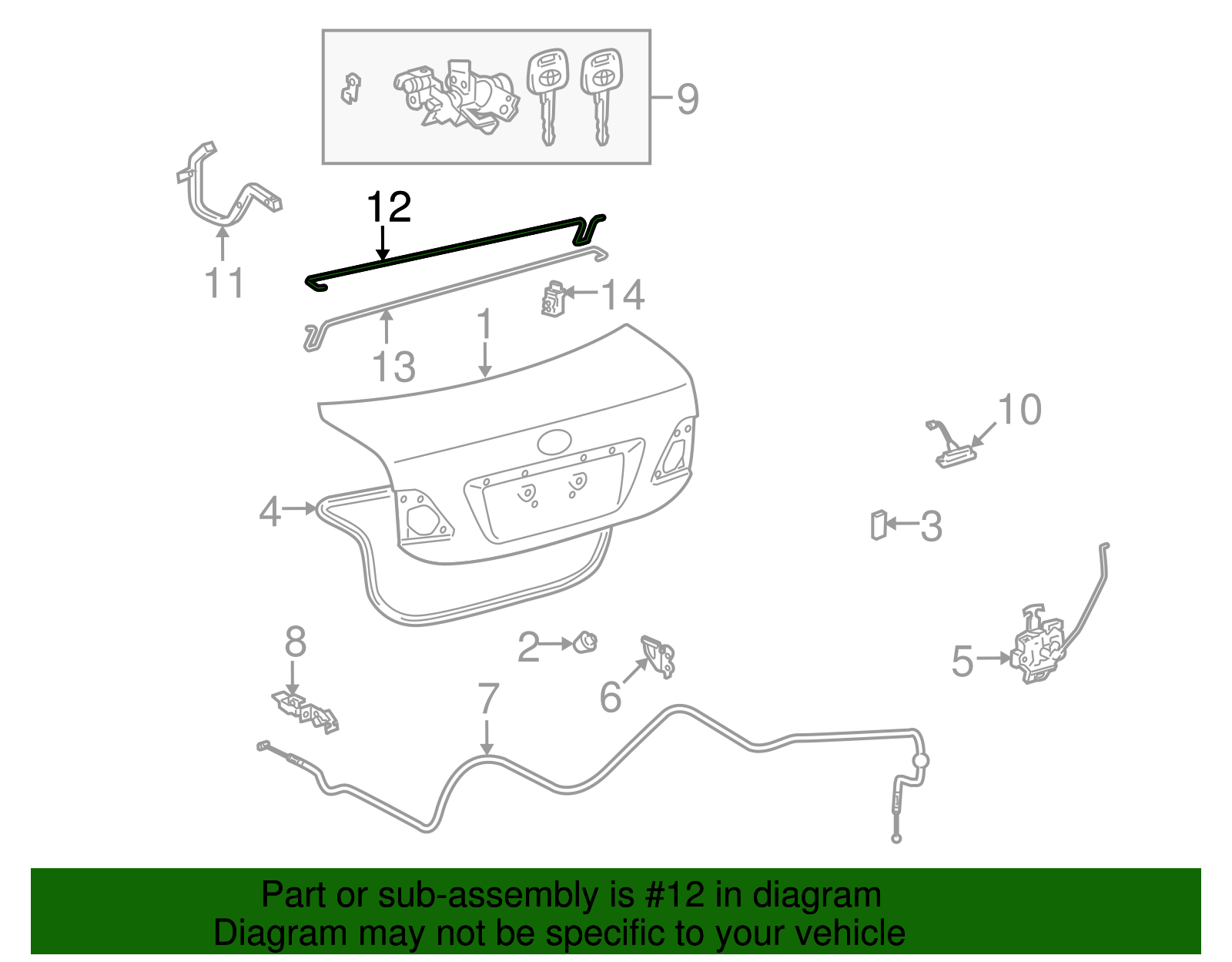 2009-2013 Toyota Corolla Torsion Bar 64531-02213 | Toyota Parts Center
