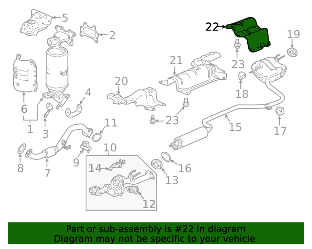 2018-2024 Honda Accord Heat Shield 74651-TVA-A00 | Honda Car Parts Direct