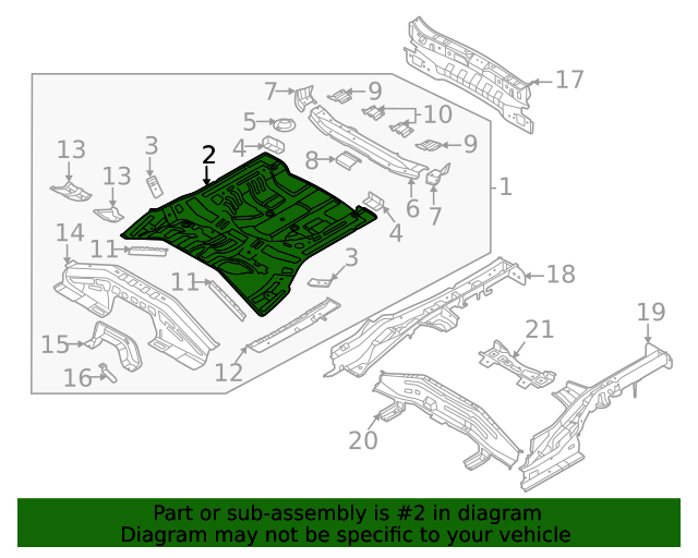 65510-Q5001 - Floor Pan Assembly 2021-2023 Kia Seltos | Kia.Parts Store