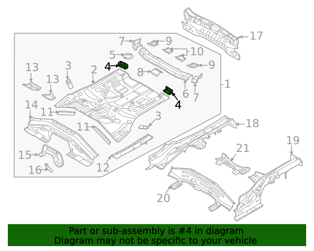 65662-Q5000 - Floor Reinforcement 2021-2024 Kia Seltos | Kia.Parts Store