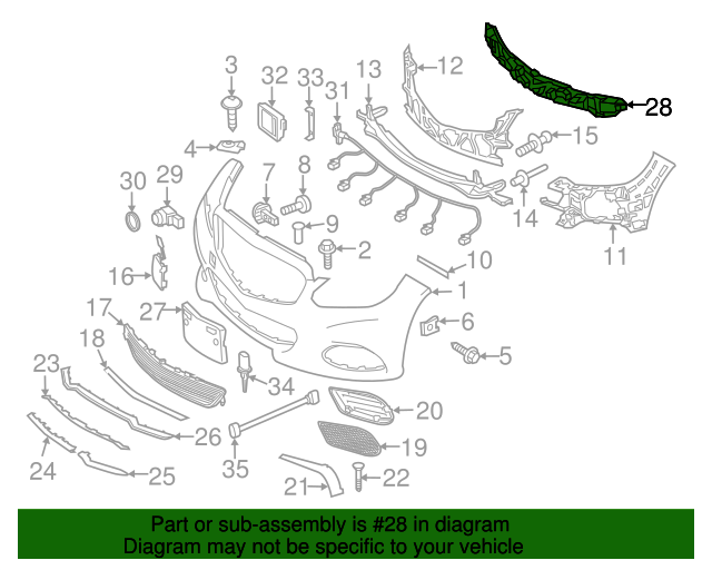 212-880-08-35 - Energy Absorber 2014-2015 Mercedes-Benz | Mercedes-Benz ...