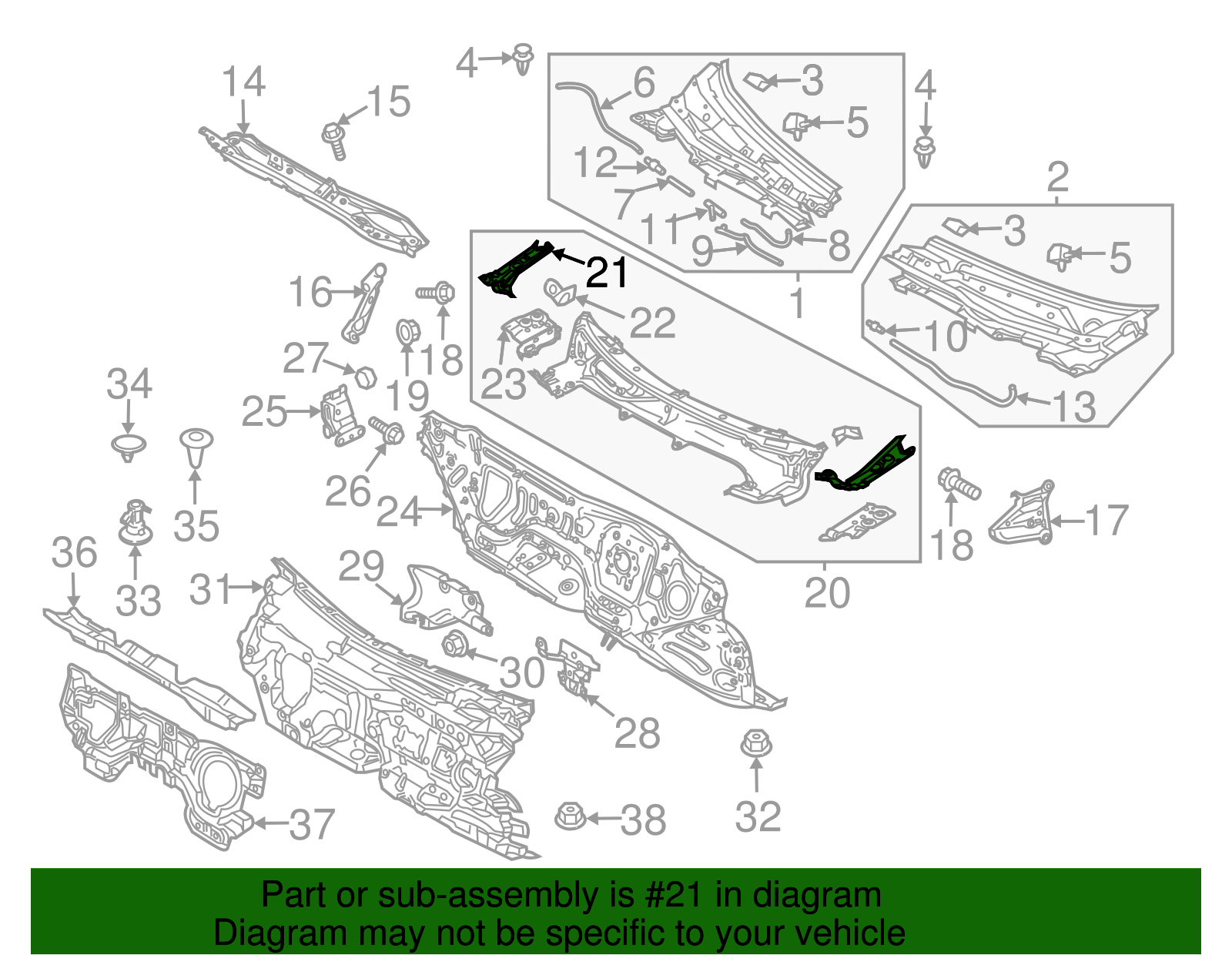 GHP9-54-5DX - Cowl Panel Bracket 2014-2017 Mazda 6 | Florida Mazda Parts