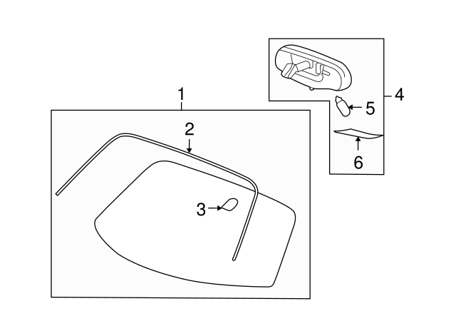 25653132 - Rearview Mirror Mounting Plate 1997-2023 GM ...